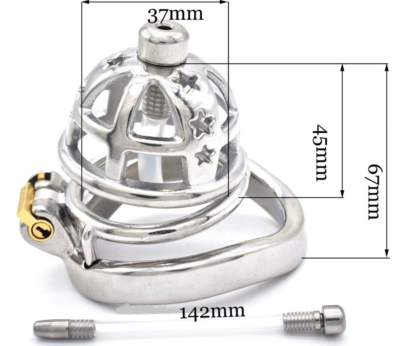 Small Metal Chastity Cage Male Starry V2 - Chastity Cage