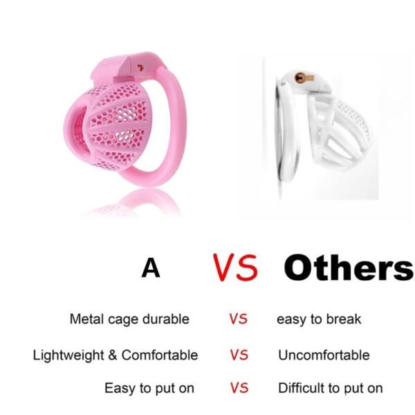 Pink Cock Cage Micro Sissy Resin Mesh - Chastity Cage