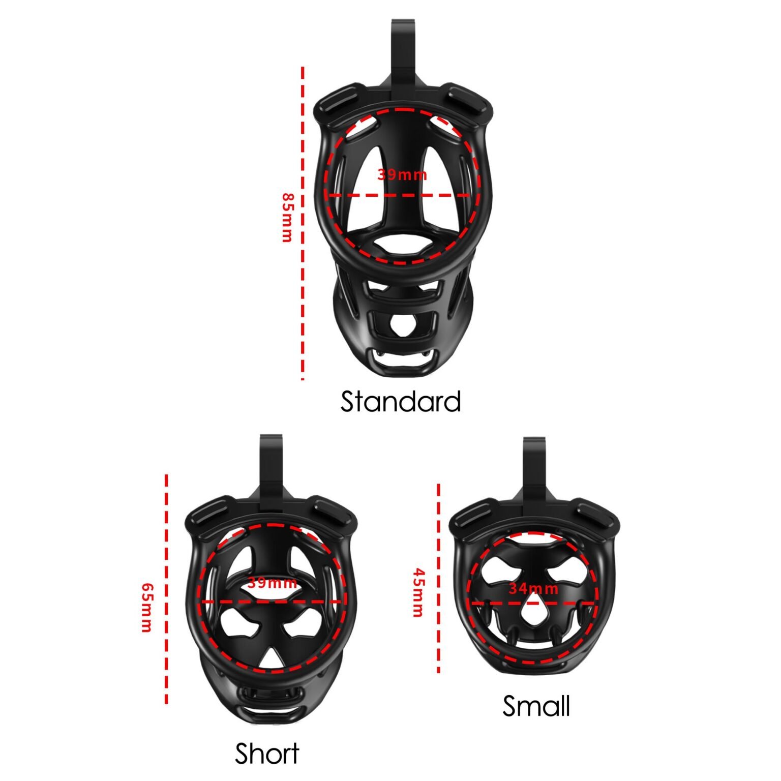 Cock Cage 3D Printed Black Ghost Head - Chastity Cage
