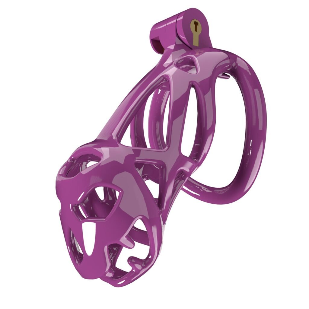 3D Printed Cage Cock Violet Ghost Head - Chastity Cage