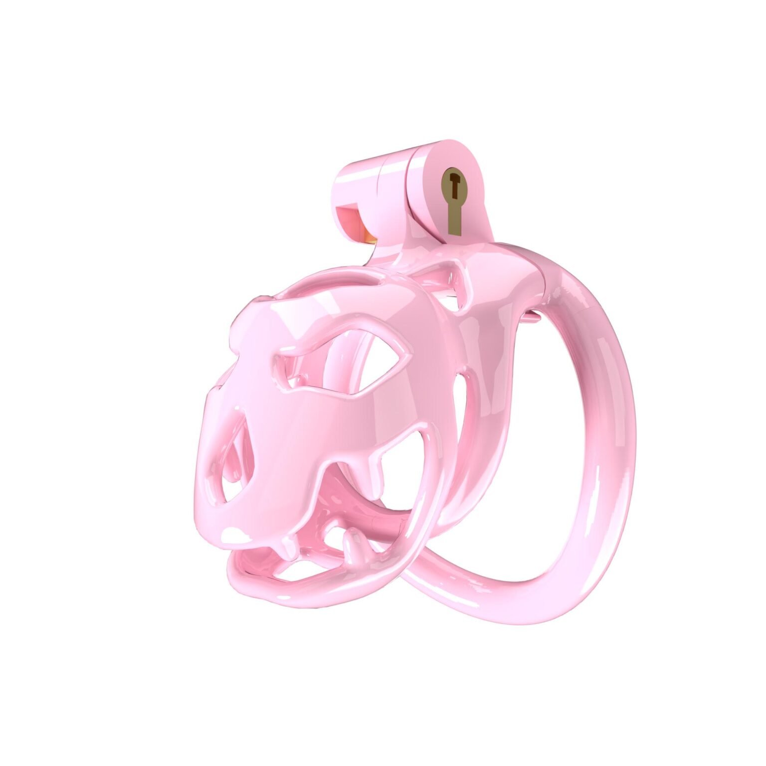 Cock Cage Pink 3D Printed Ghost Head - Chastity Cage