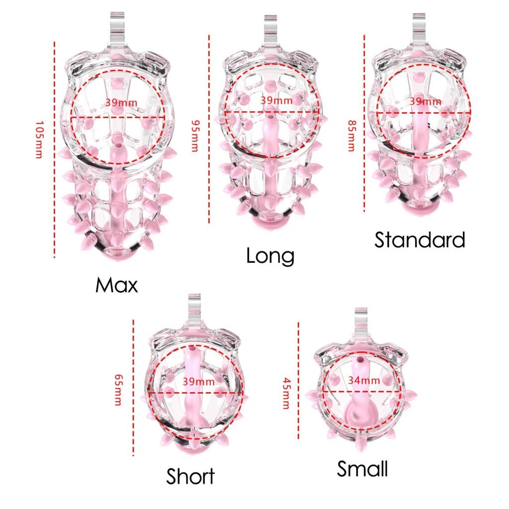 Spiked Cock Cage 3D Printed Transparent - Chastity Cage
