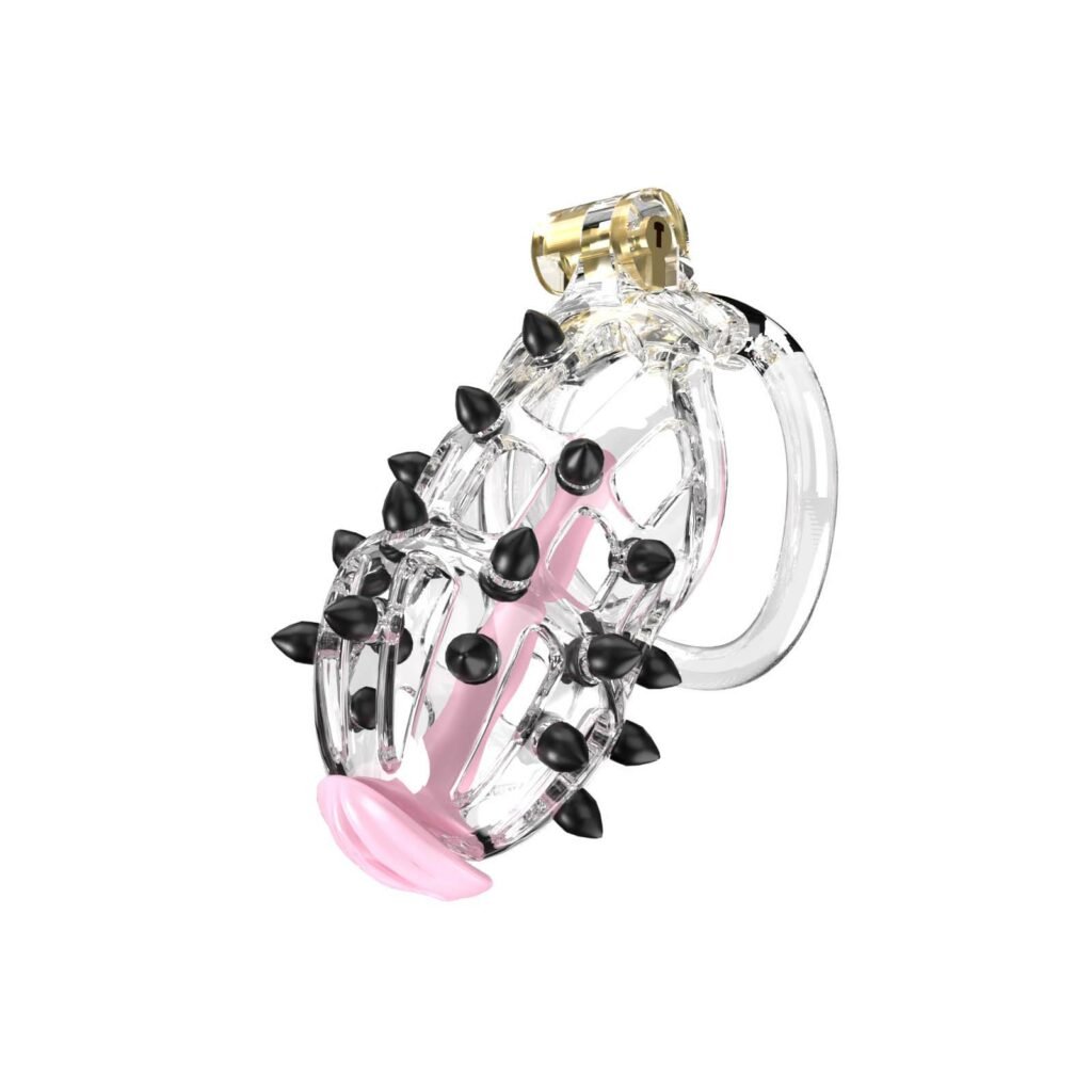 Spiked Cock Cage 3d Printed Transparent Chastity Cage
