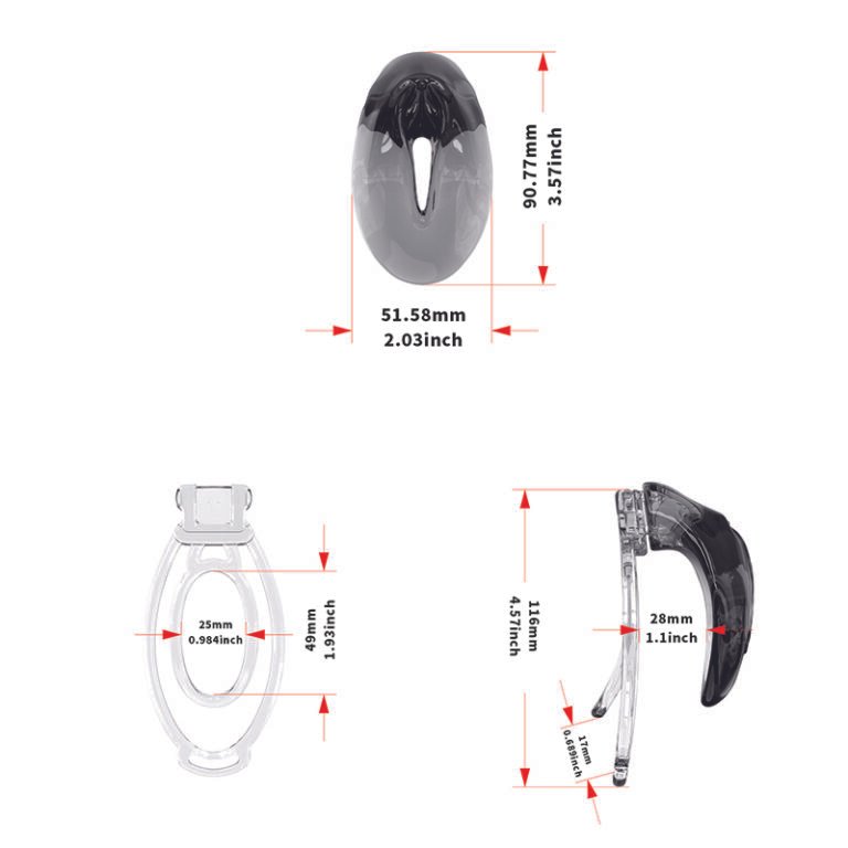 Fufu Clip Resin Sissy Chastity Pink - Chastity Cage