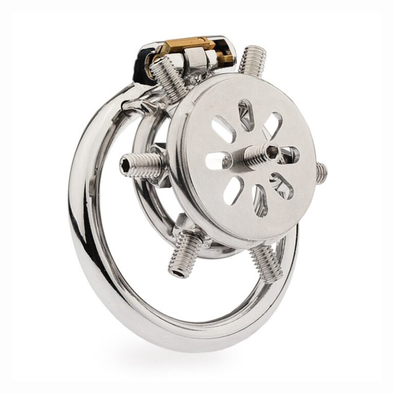 Flat Chastity Cage Spikted Metal - Chastity Cage