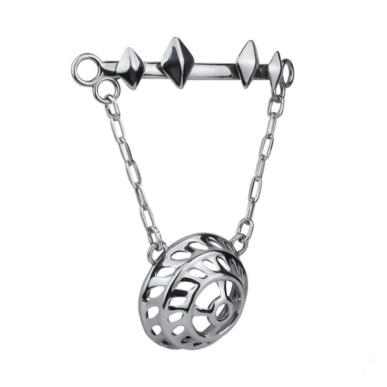 Chastity Belt Male Stainless Steel Chain Spiral Cage - Chastity Cage